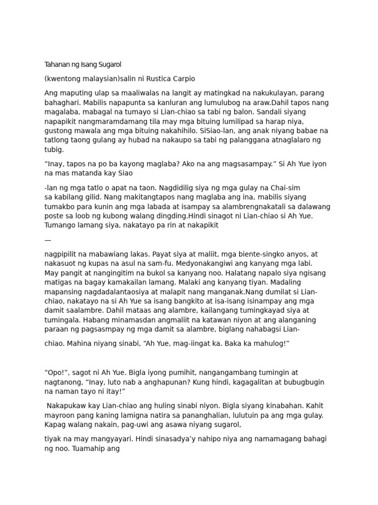 Bahay NG Sugarol | PDF