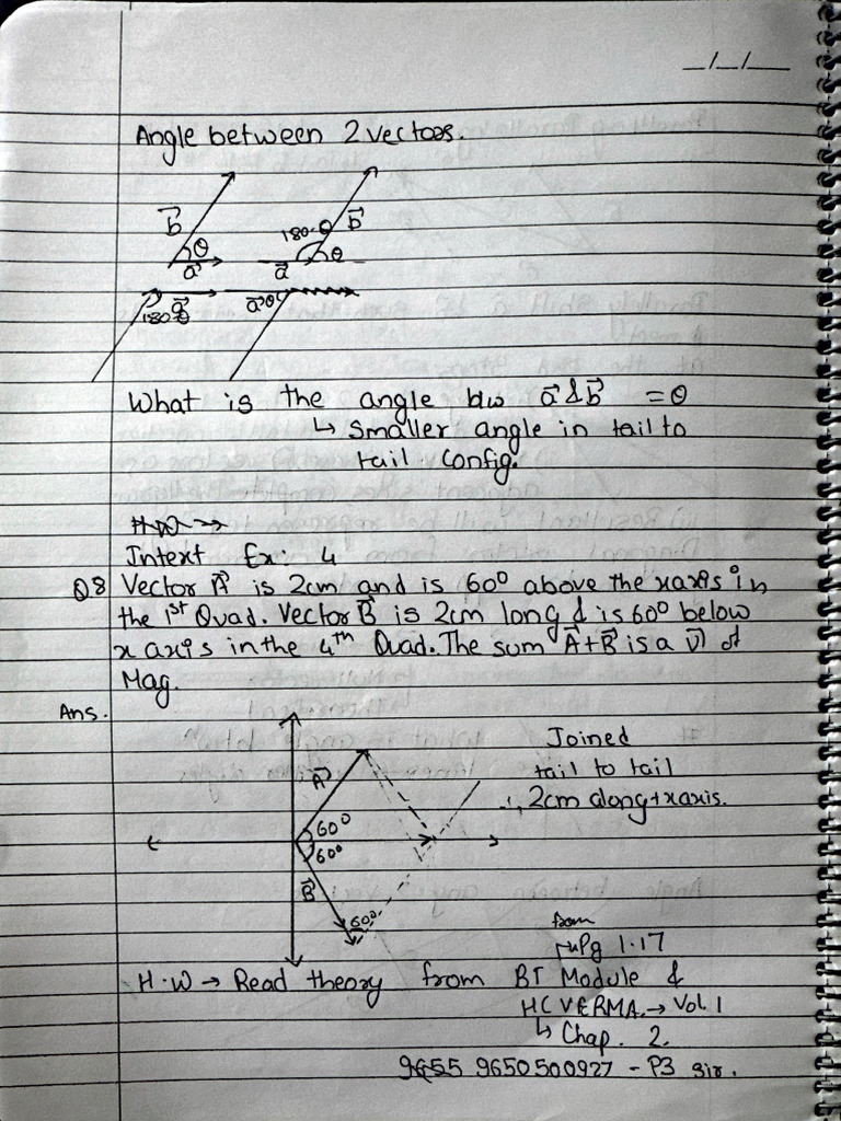 IIT JEE Notes For The Start of Physics Volume 1 Vectors PT 5 | PDF