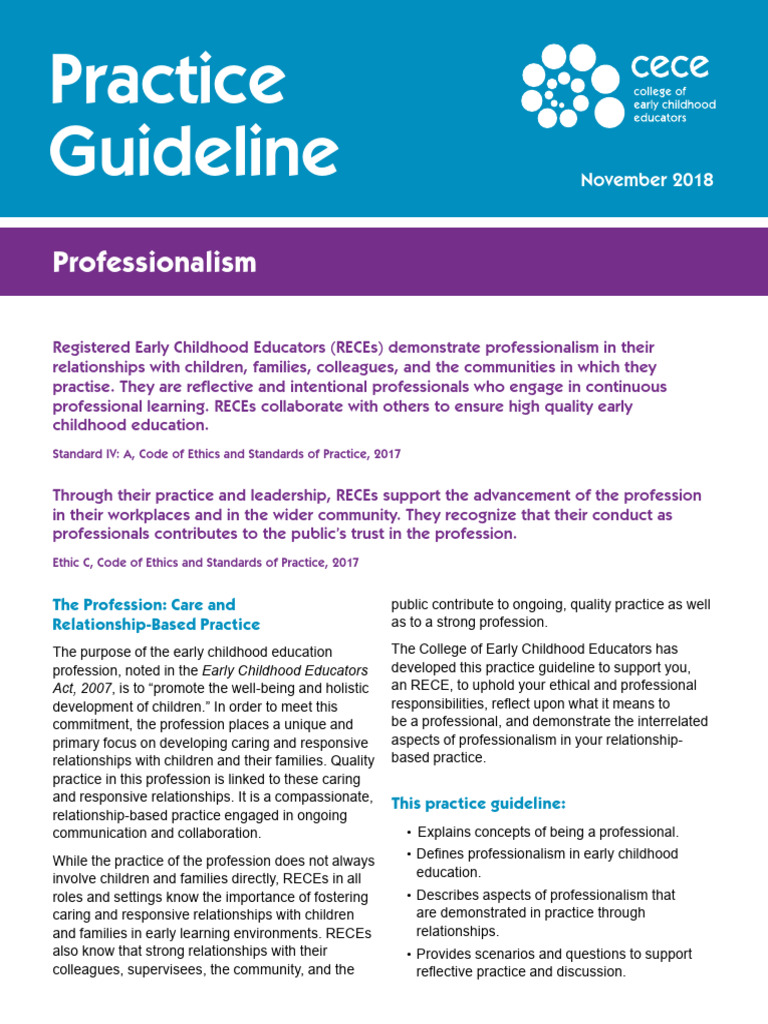 Practice Guideline Professionalism | PDF | Reflective Practice ...