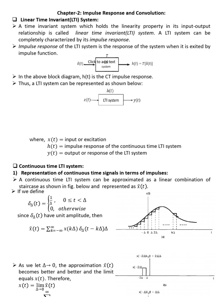 LTI Systems: Impulse Response & Convolution | PDF | Control Theory ...