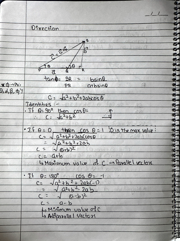 IIT JEE Notes For The Start of Physics Volume 1 Vectors PT 6 | PDF