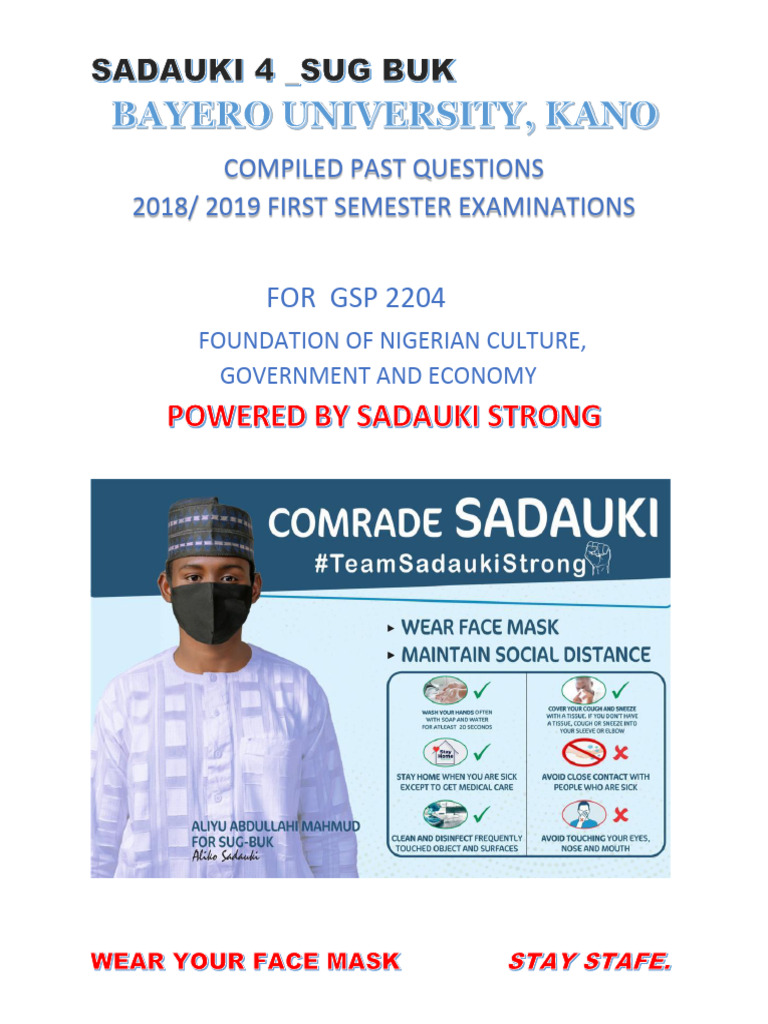 GSP Foundation of Nigerian Culture Past Q and Answer | PDF