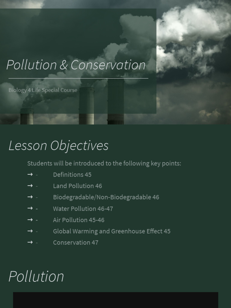 Understanding Pollution Types and Solutions | PDF | Air Pollution ...