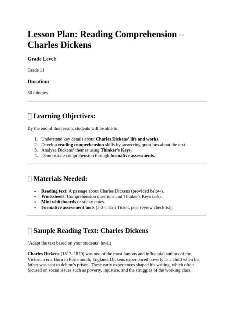 Redaing Comp (Charles Dickens) | PDF | Charles Dickens | Reading ...