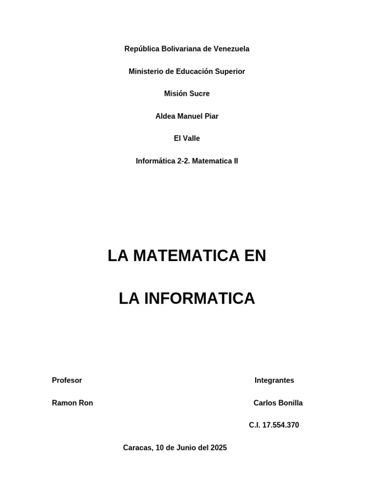 Matemáticas: Clave en Informática | PDF | Ciencias de la Computación ...