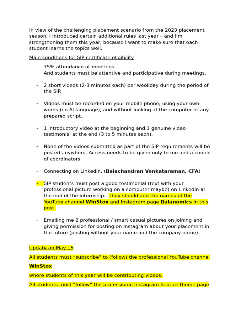 Requirements For SIP Certificate - Updated May 15 | PDF | Computing