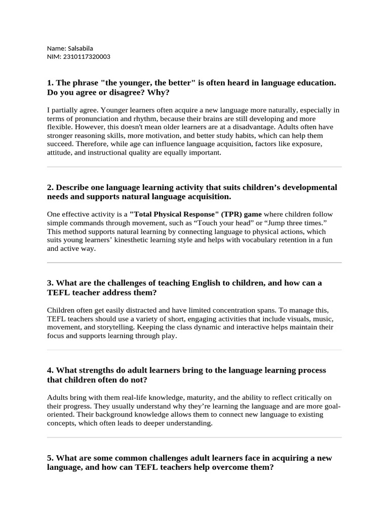 Language Learning Strategies for All Ages | PDF | Learning | Adolescence