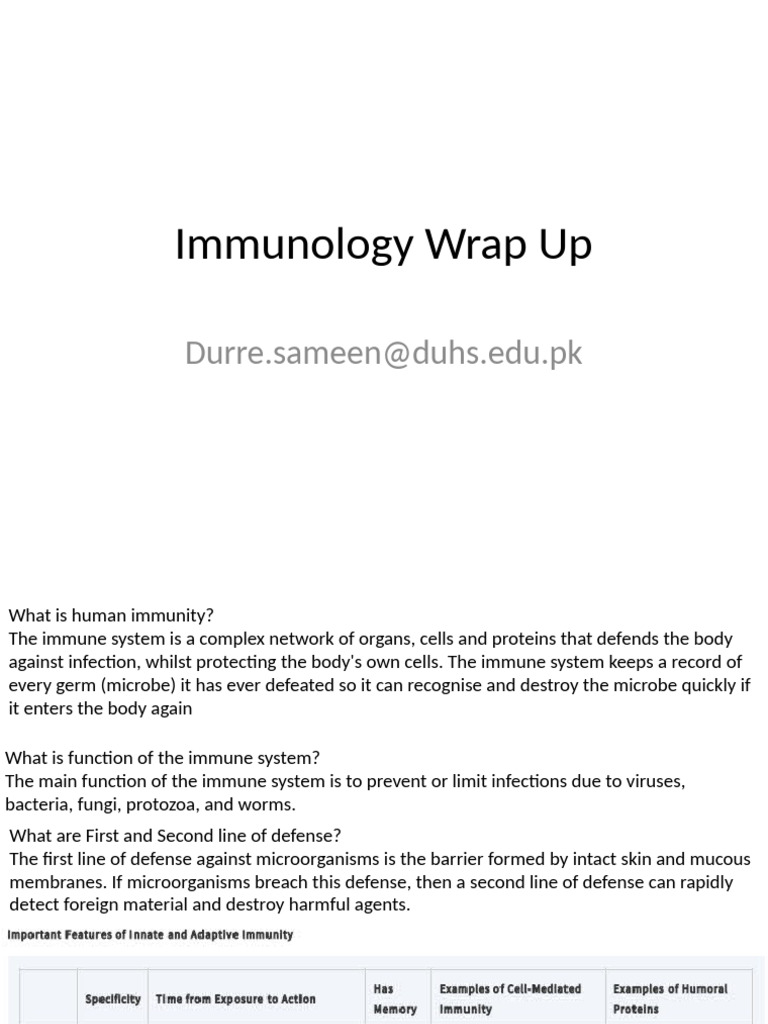 Immunology Review Class | PDF | Immune System | T Cell
