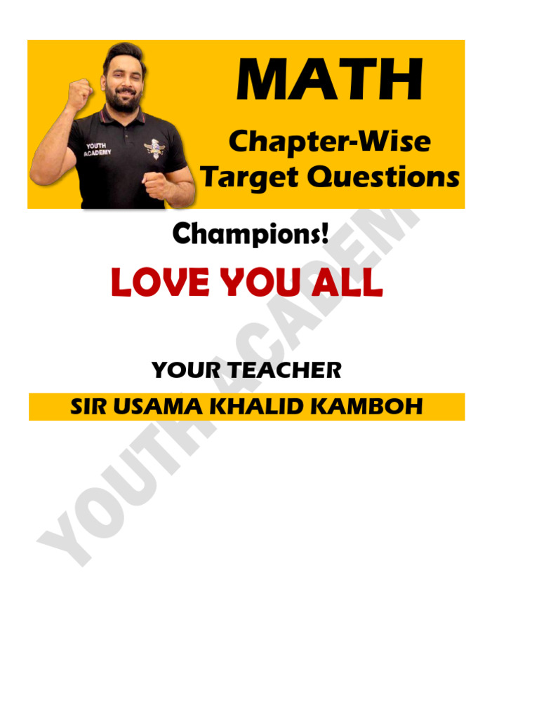 12Th Math Short Target Questions by Youth Academy | PDF