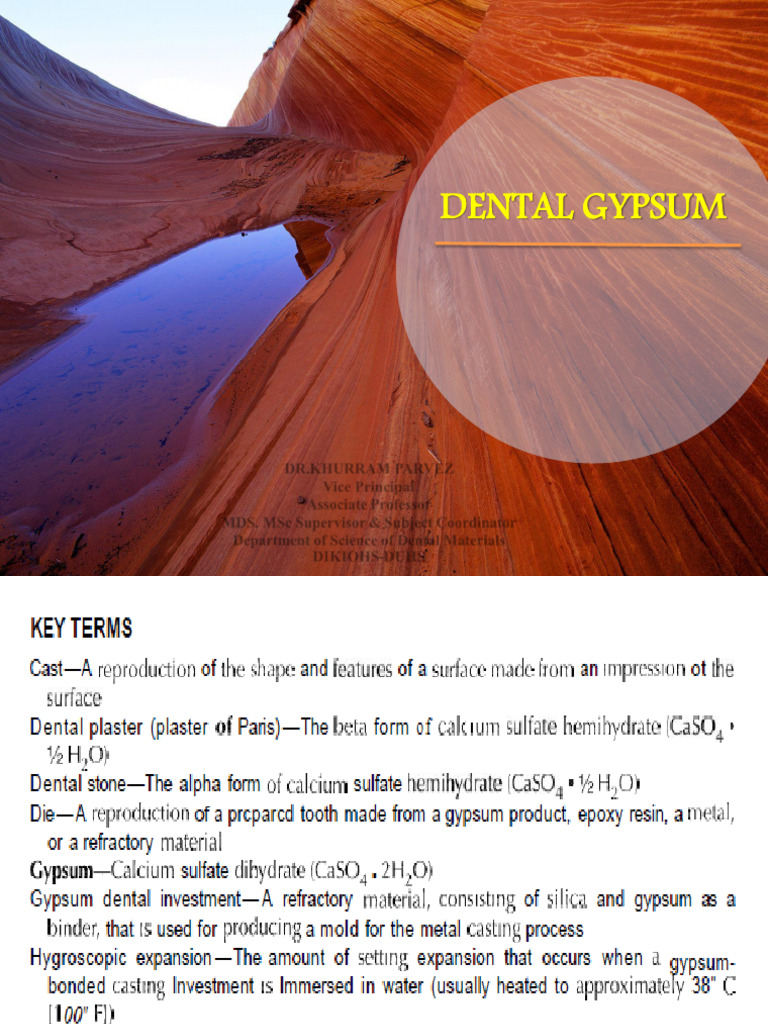 Dental Gypsum Khurram | PDF | Gypsum | Plaster