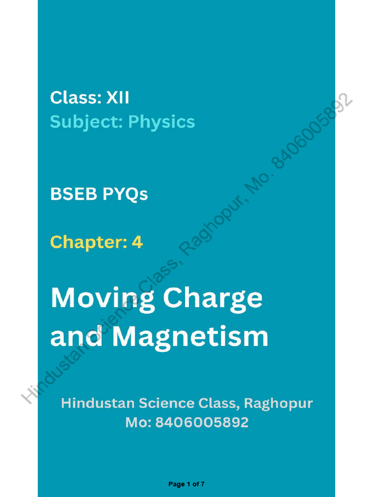 12th Phy 4 PYQs | PDF