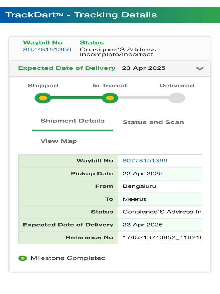 Blue Dart Tracking Details Report | PDF