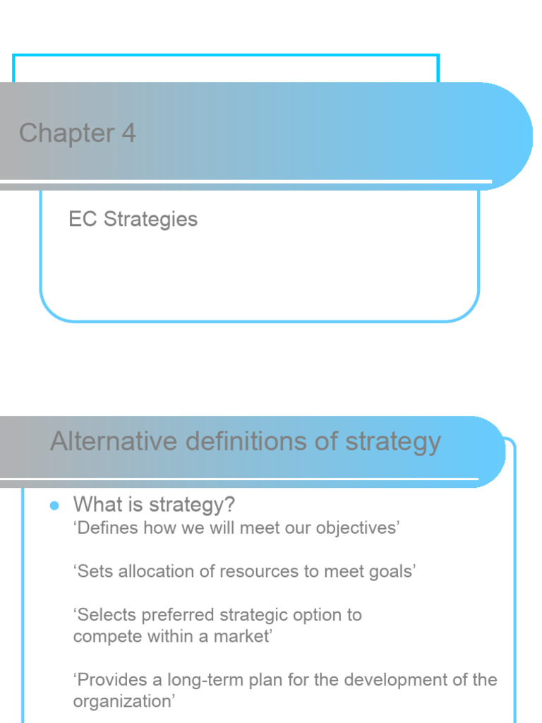 Chapter 4. EC Strategy | PDF | Strategic Management | Swot Analysis