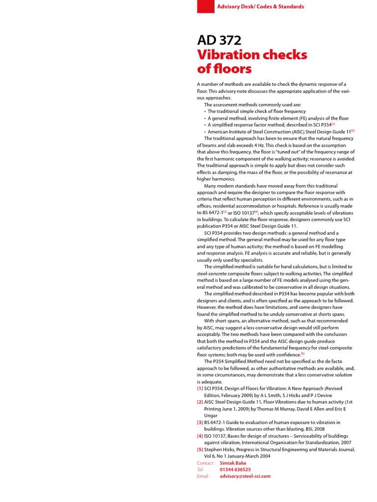 (ARTICLE) SCI (2017) AD-372 Vibration Checks of Floors | PDF ...
