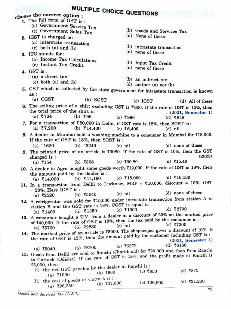 R.S AG Part 1 Mcqs & Assertion Reasoning | PDF