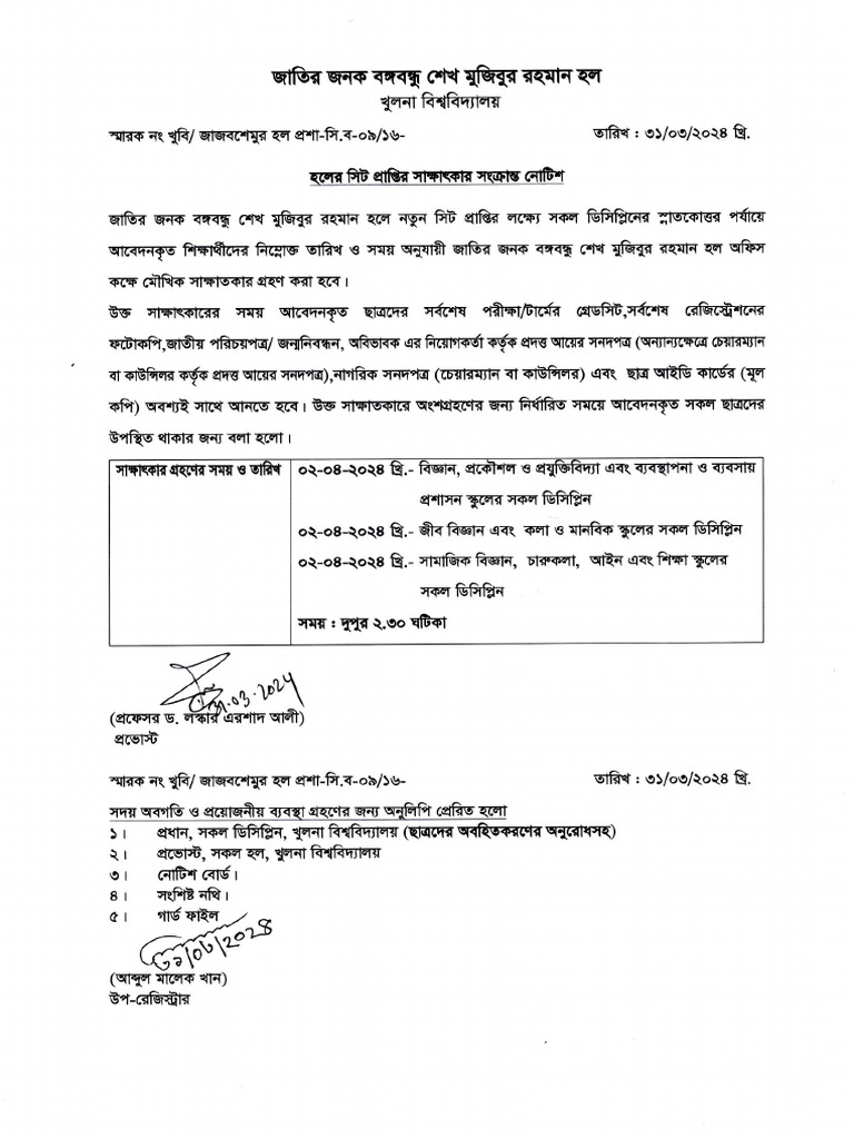 Masters Seat Allotment | PDF