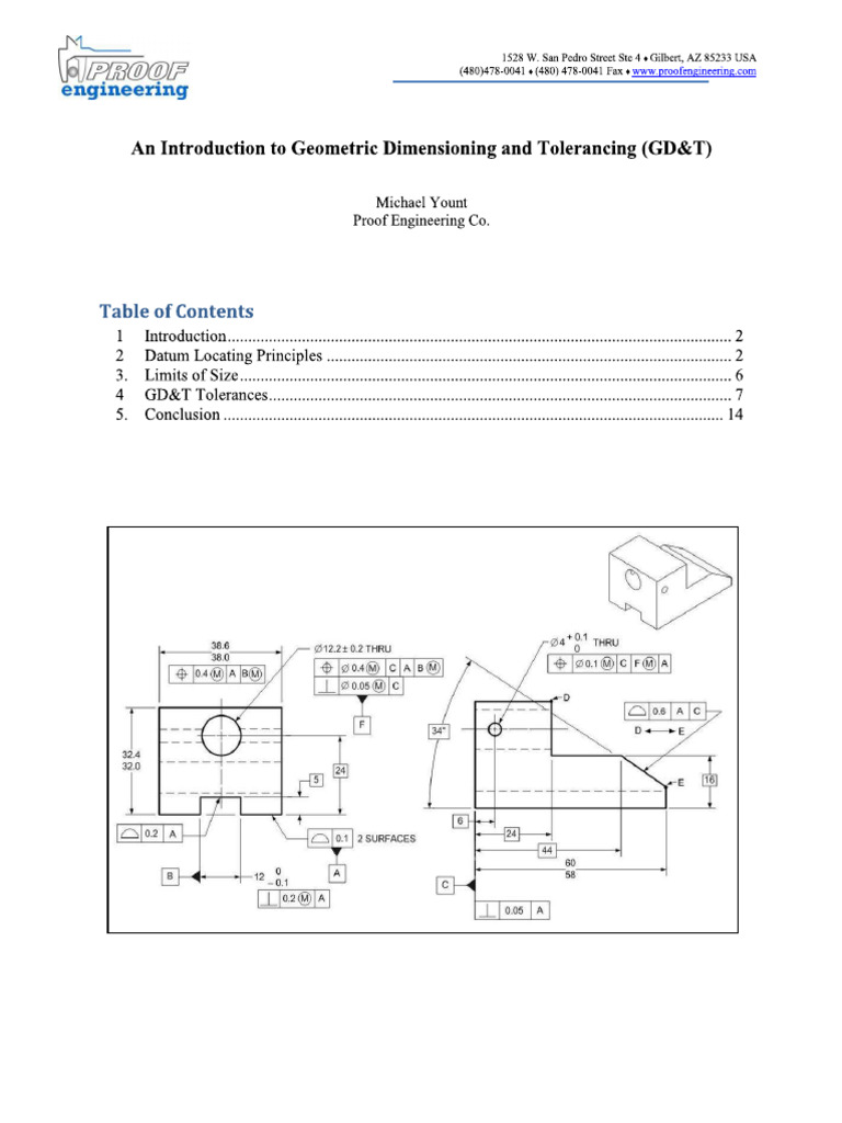 Introduction To Geometric Dimensioning and Tolerancing (GD&T) | PDF