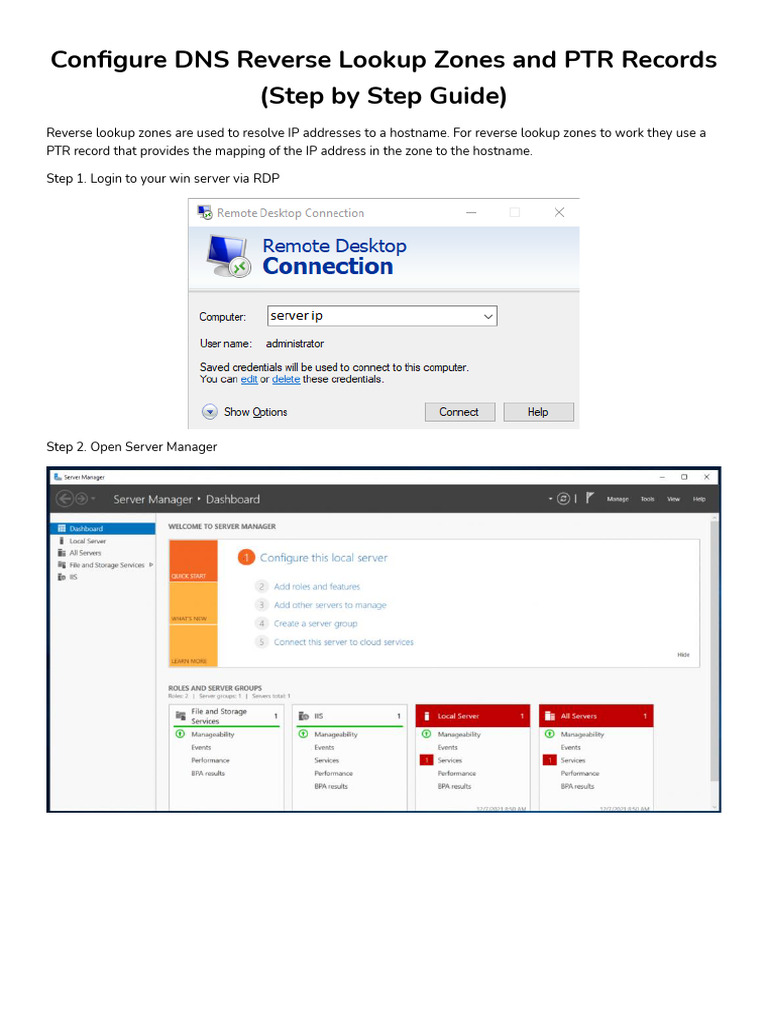 Post 05 - Configure DNS Reverse Lookup Zones and PTR Records | PDF