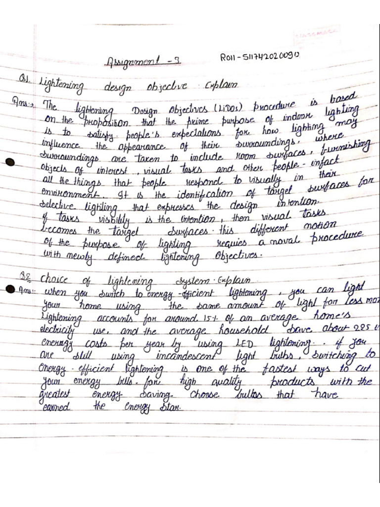 Illumination Practice and Audit Assignment 3 | PDF