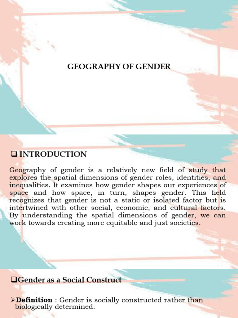 Gender Geography | PDF | Gender | Gender Studies