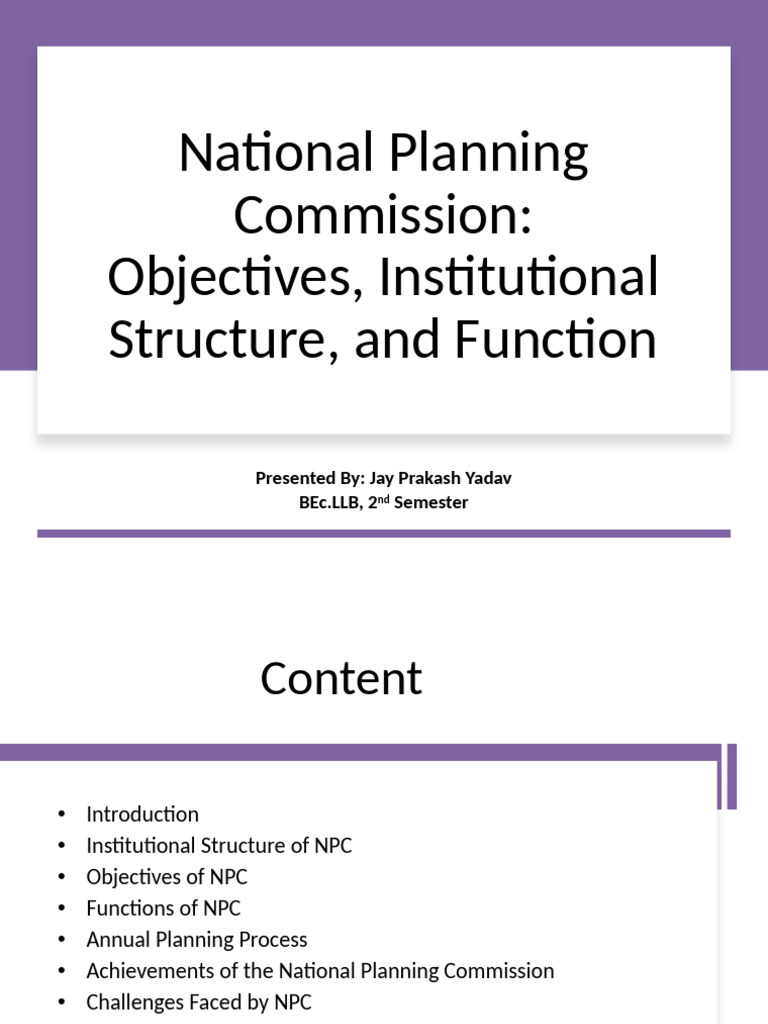 NPC Presentation Nepal | PDF | Policy | Infrastructure