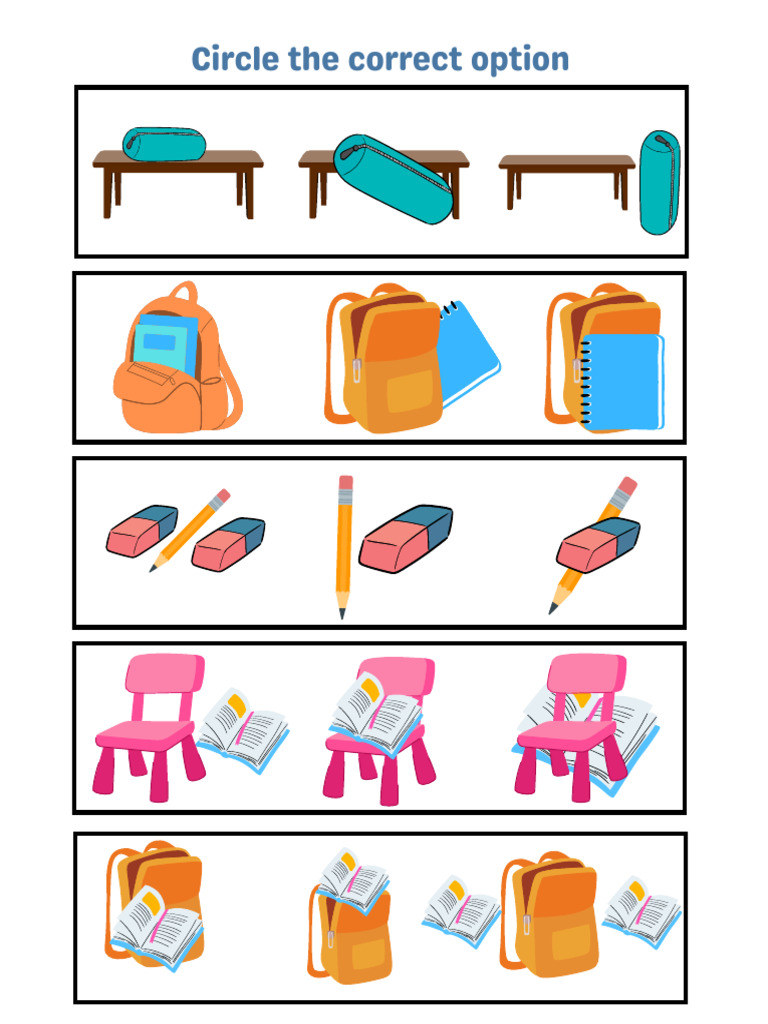 Light Blue Brown Cute Illustration Prepositions of Place Owl Matching ...