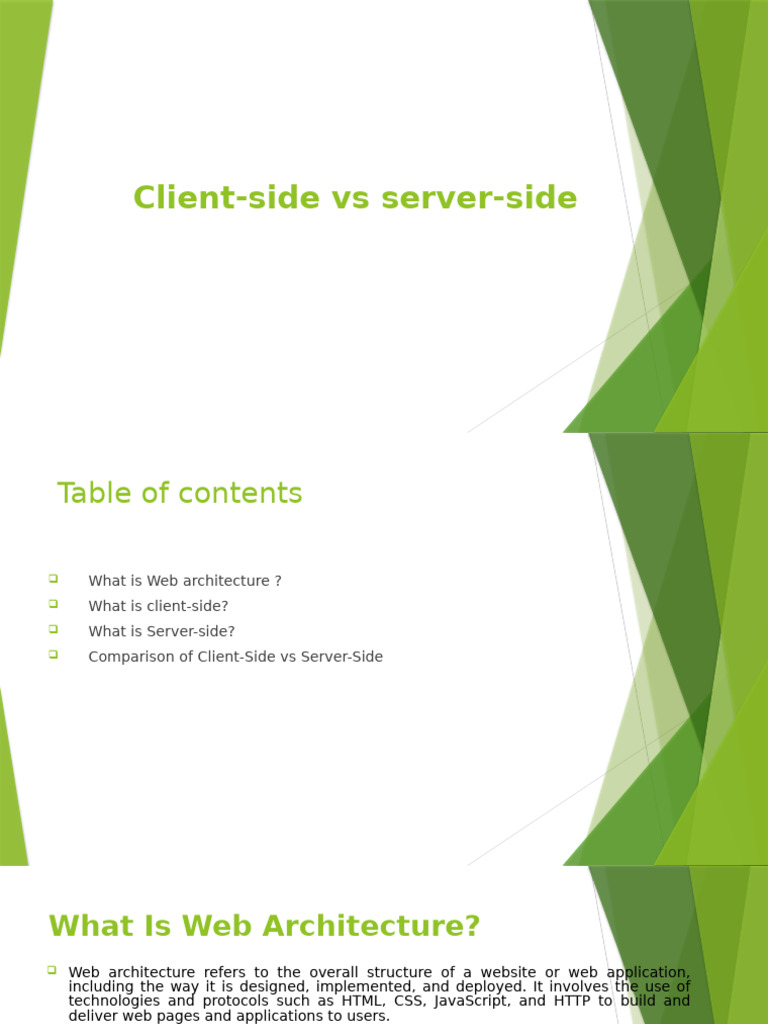 Client Side Vs Server Side | PDF | Client–Server Model | World Wide Web