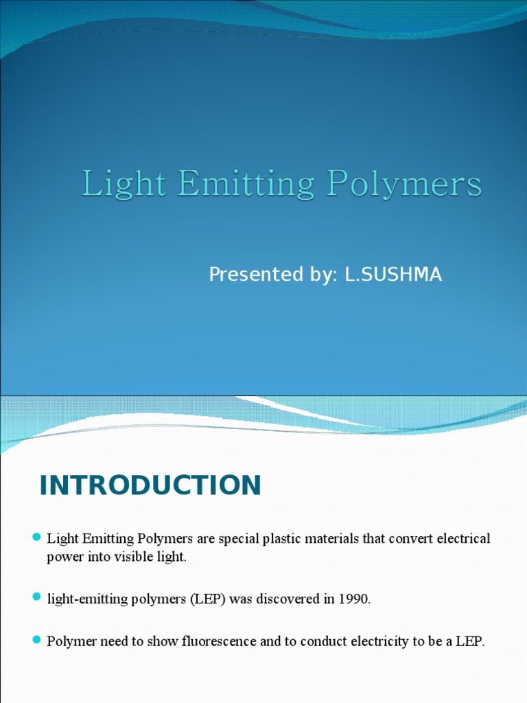 Overview of Light Emitting Polymers | PDF