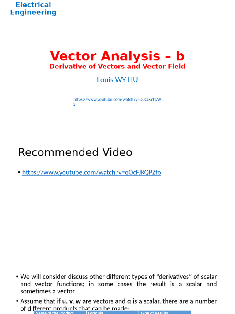 Chapter 1b Vector Calculus Revised 2 | PDF | Divergence | Flux