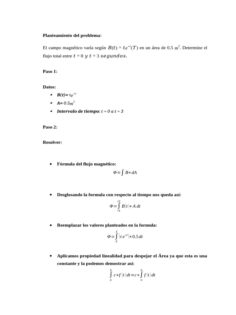 Planteamiento Del Problema 2 | PDF | Integral | Análisis matemático