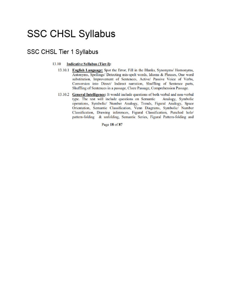 SSC CHSL Syllabus | PDF
