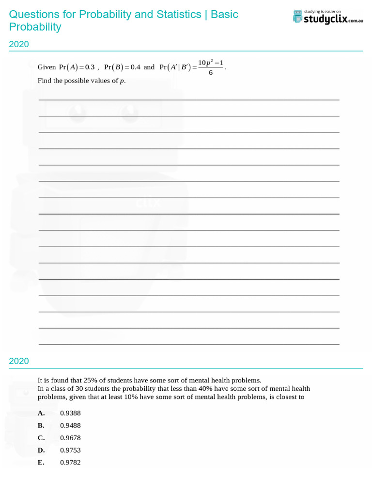 Difficult Simple Probability Questions | PDF