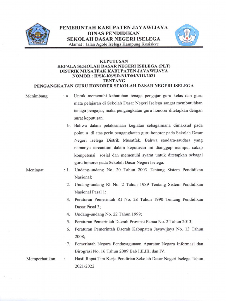 Surat Keputusan | PDF