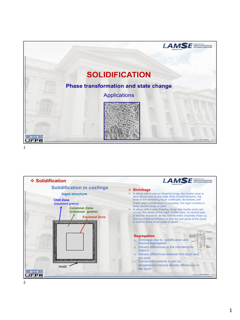 Solidification Processes in Casting | PDF | Ingot | Freezing