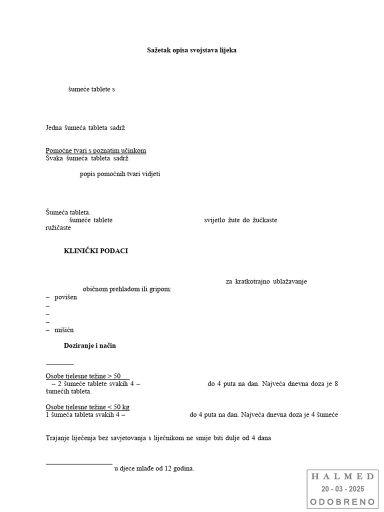 Maxflu Sumece Tablete S Okusom Limuna SPC | PDF