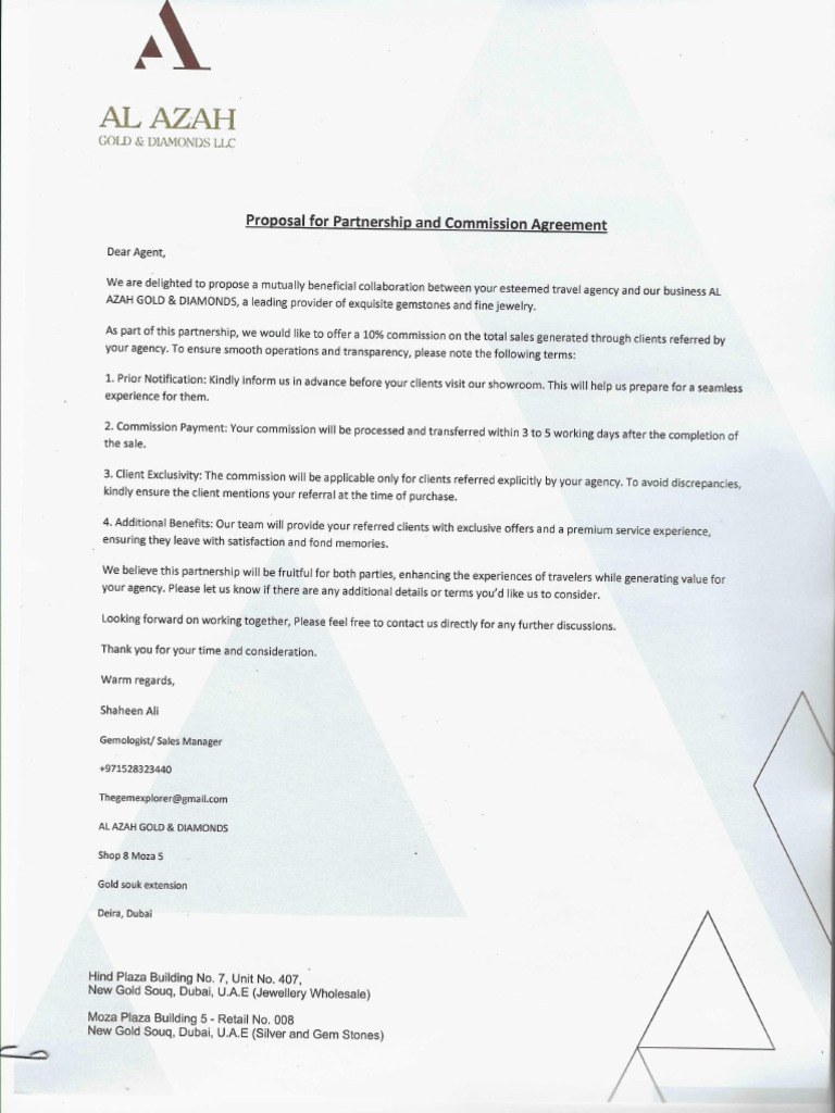 TRAVEL AGENT Commision Proposal | PDF