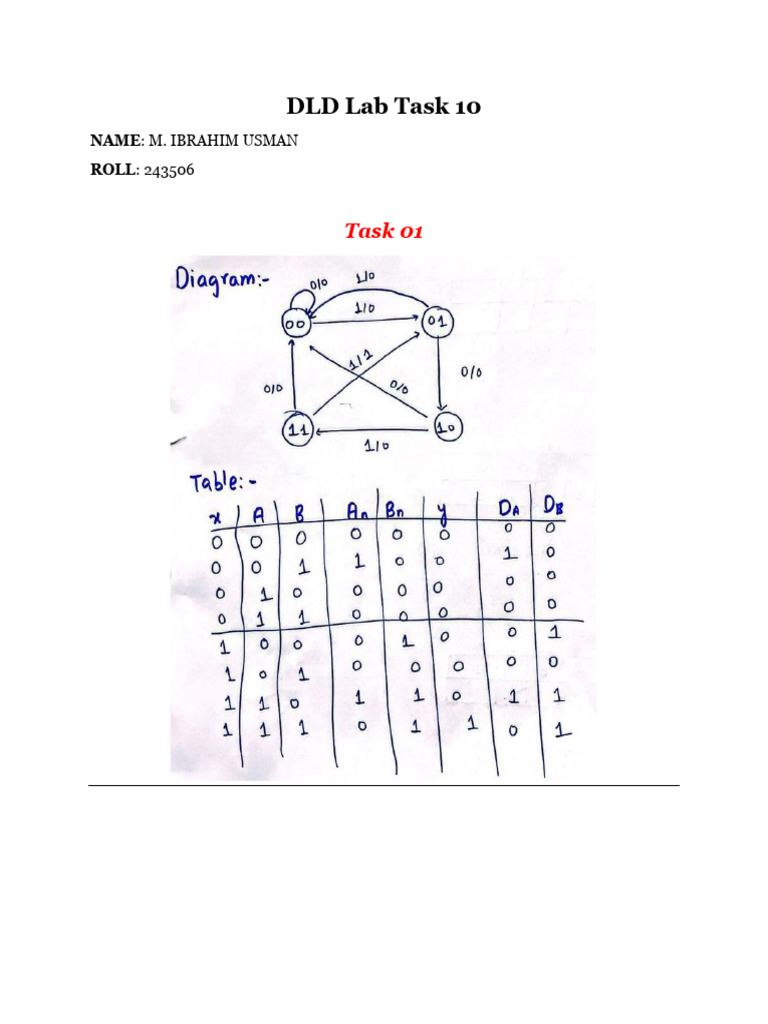 DLD Lab Task 10 | PDF