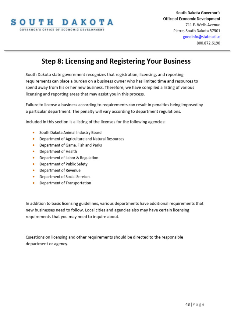 2021 Licensing and Registering Your Business | PDF