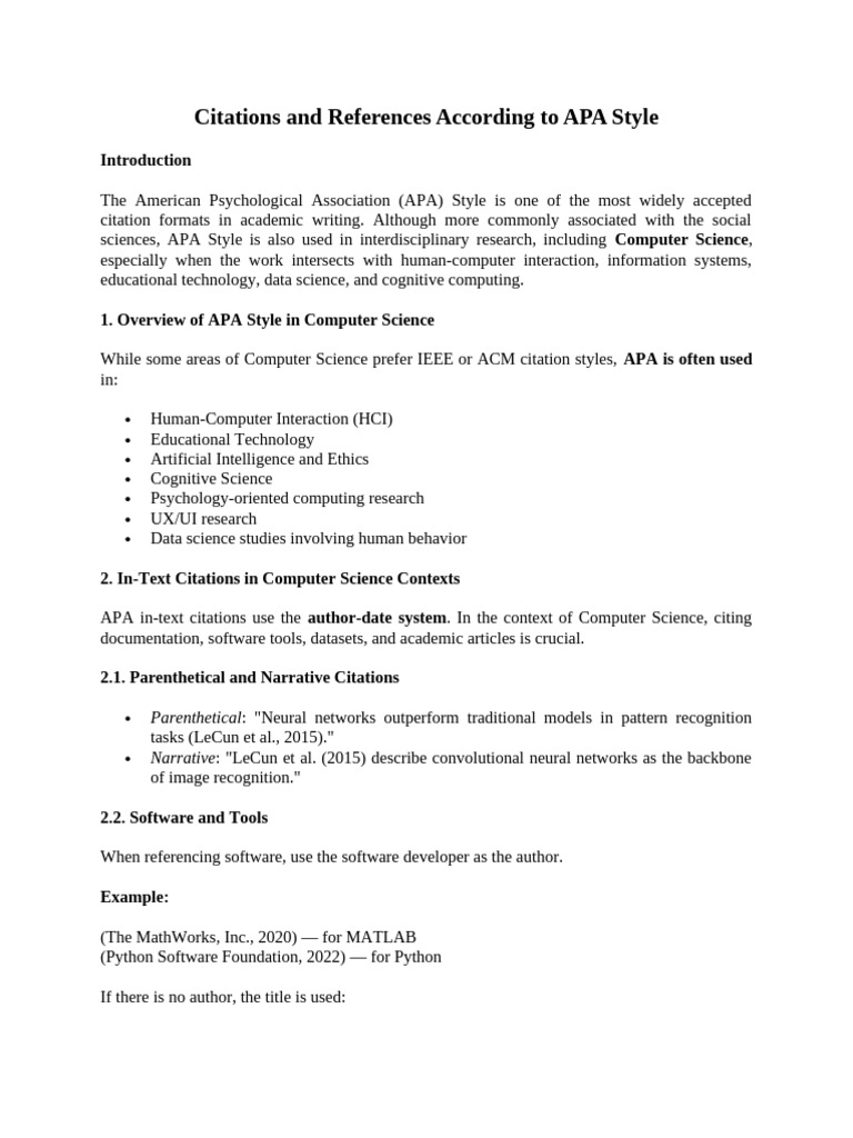 Citations and References According To APA | PDF | Human–Computer ...
