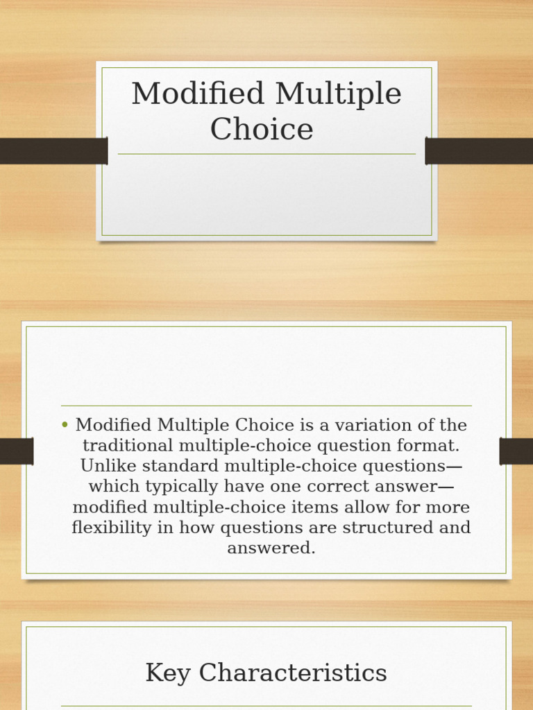 Modified Multiple Choice | PDF