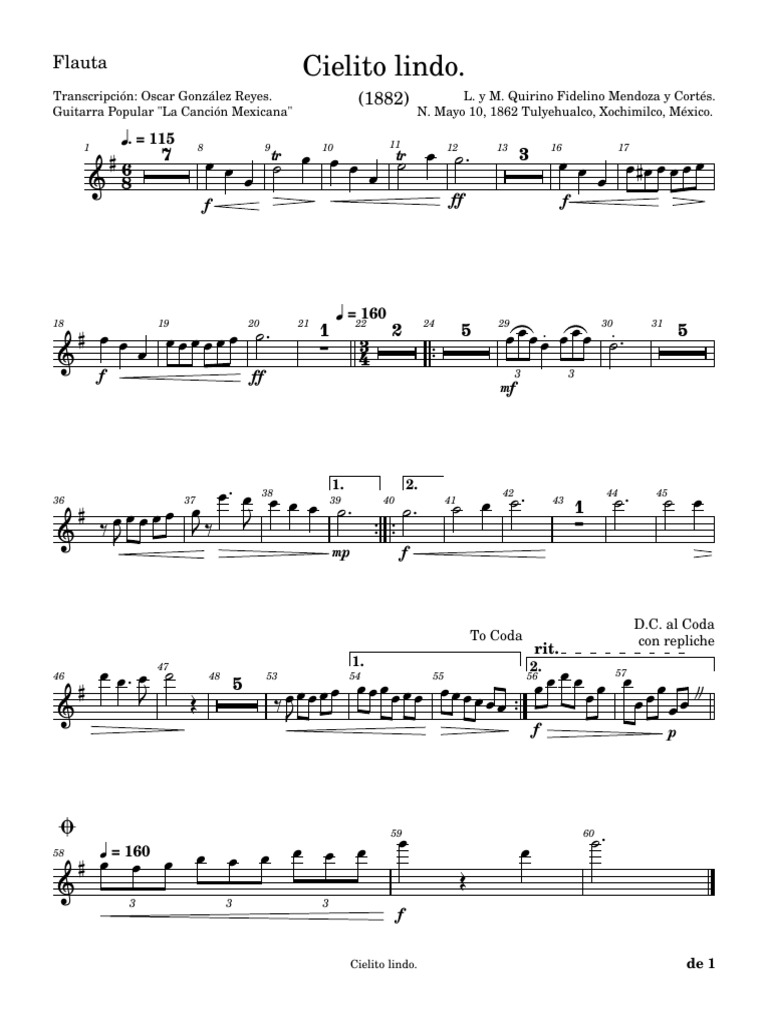 Cielito Lindo Flauta | PDF