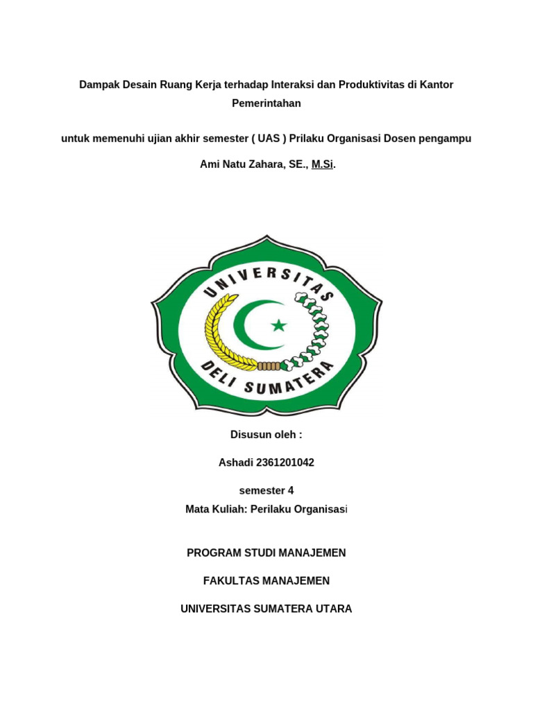 UAS 2025 AshadiPrilaku Organisasi | PDF