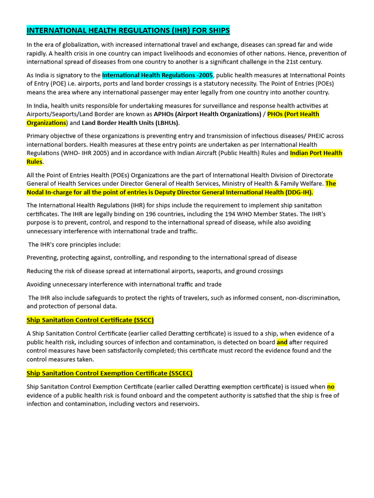 International Health Regulations | PDF | Public Health
