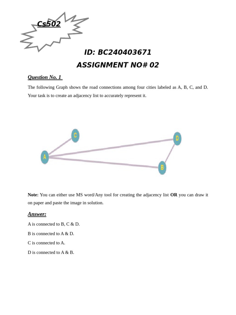 Spring 2025 - CS502 - 2 - BC240403671 | PDF