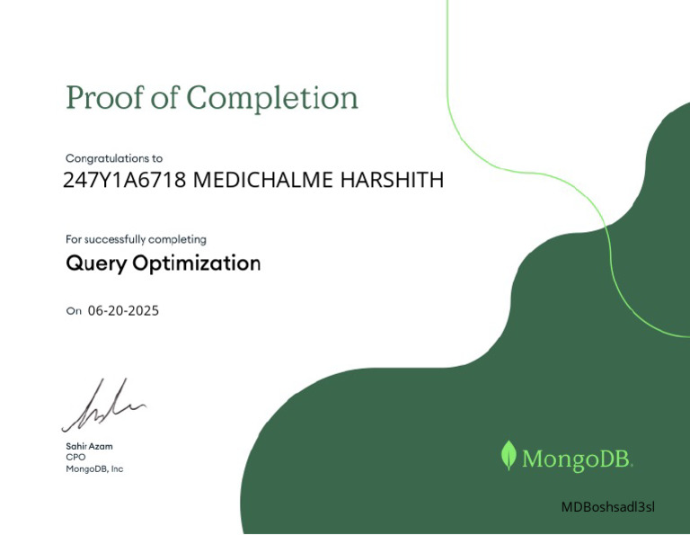 247y1a6718 Medichalme Harshith Ffe5aad1 869e 457f A6bb 441d3c6f8276 Certificate | PDF