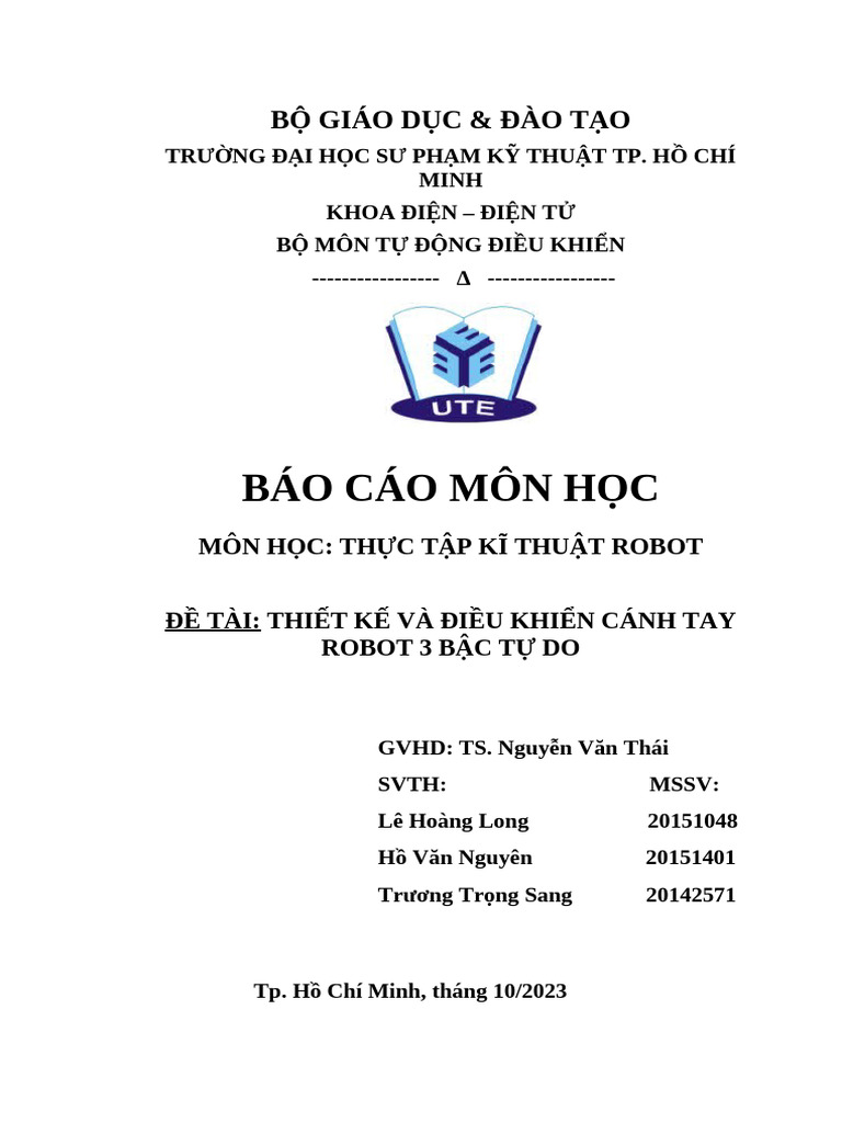 Fast Report Robot 3DOF Team7 | PDF