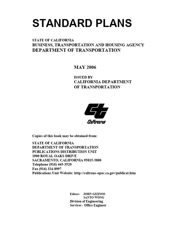 California DOT Standard Plans 2006 | PDF | Road Surface | Beam (Structure)