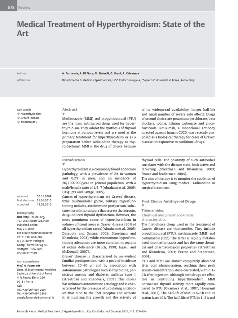 TX Hipertiroidismo Fumarola2010 | PDF | Hyperthyroidism | Endocrinology