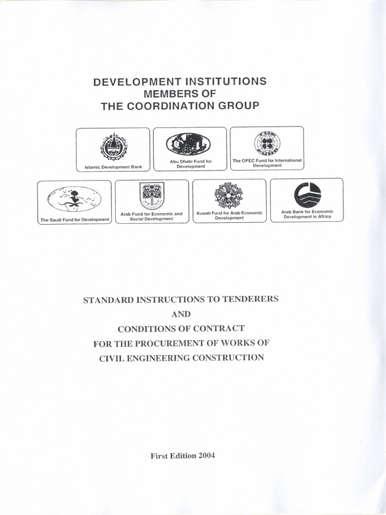 Standard Instructions To Tenderers and Conditions of The Contract For ...