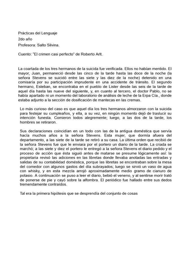Roberto Arlt - El Crimen Casi Perfecto-3-7 | PDF | Suicidio
